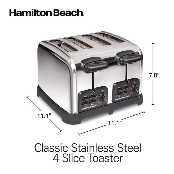 Hamilton Beach Classic 4 Slice Toaster with Sure Toast Technology - Bed ...