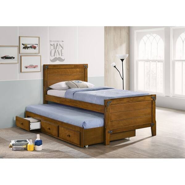Granger Wood Twin Storage Captains Bed Rustic Honey - On Sale - Bed ...