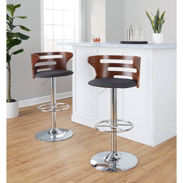 Carson Carrington Cranagh Adjustable Bar Stool with Wheel Footrest (Set ...