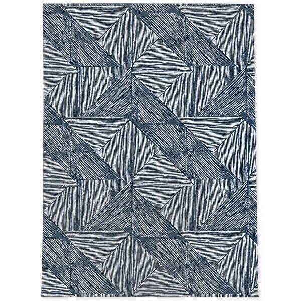 WOVEN BLOCK PRINT BLUE Outdoor Rug by, Becky Bailey - Bed Bath & Beyond ...