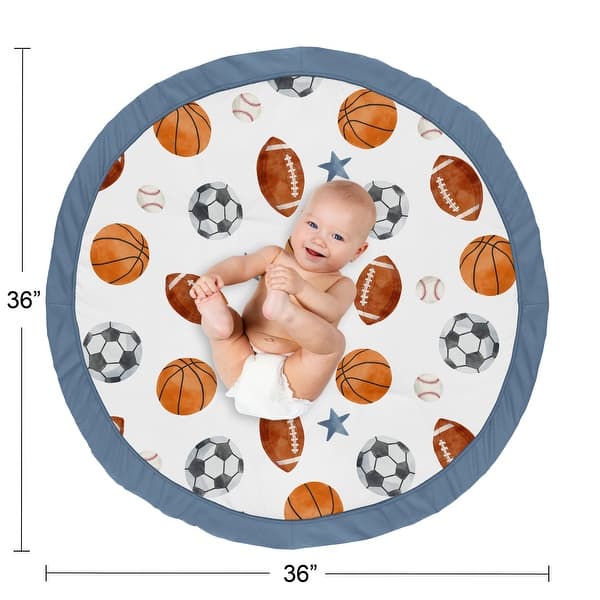 Sweet Jojo Designs Sports Theme Boy Baby Tummy Time Playmat Watercolor ...