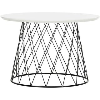 Home Collection Roper Retro Mid-Century White & Black Wood End Table ...