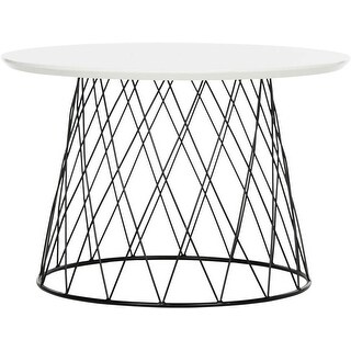 Mid Century White And Black Wood End Table Retro Style For Living