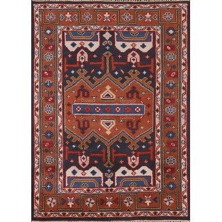 Geometric Heriz Serapi Indian Rug Handmade Traditional Wool Carpet - 4 ...