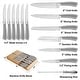 14 Pcs German Stainless Steel Kitchen Knife Set with In-Drawer Bamboo ...