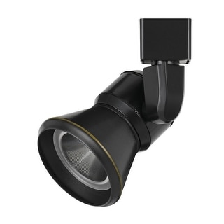 Metal Frame LED Track Fixture with Conical Shade, Black and Gold - Bed ...