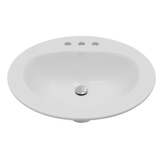 Karran Valera 21" Oval Top Mount Vitreous China Bathroom Sink in White ...