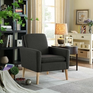 Contemporary Upholstered Accent Arm Chair Padded Seat Black - 29" x 33 ...