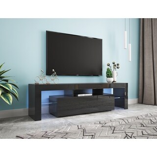 TV Stand With 20 Colors LED and Remote Control Lights,Television Table ...