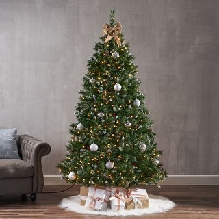 7' Pre-Lit Frosted Pine Christmas Tree with 52 Frosted Pine Cones, 26 ...