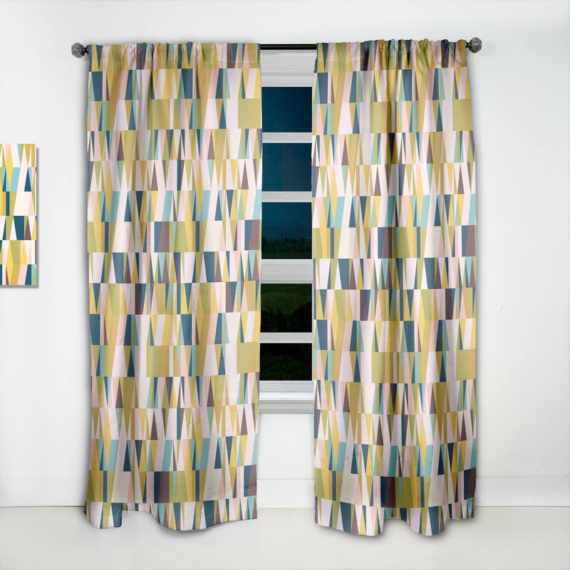 Carson Carrington Labacka Triangular Retro Design Mid-CenturyCurtain ...