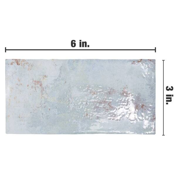 Merola Tile Biarritz Blue 3" x 6" Ceramic Wall Tile - On Sale - Bed ...