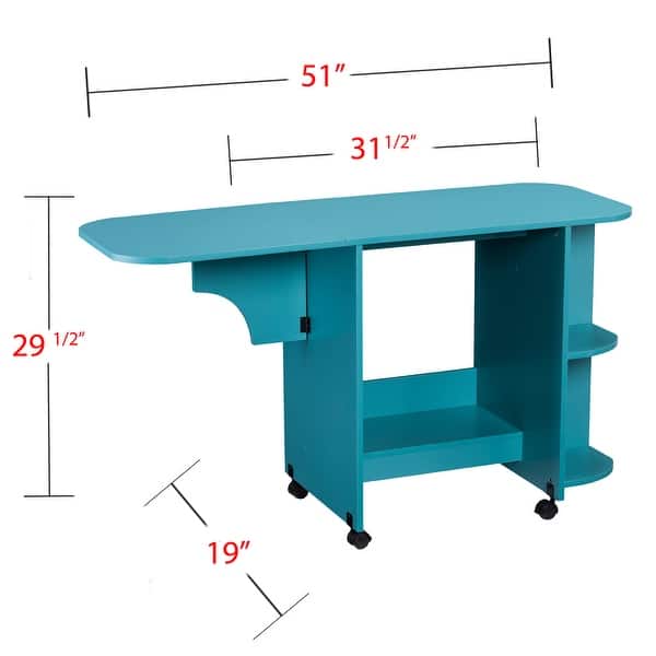 SEI Furniture Eastwick Expandable Rolling Sewing Table/Craft Station ...