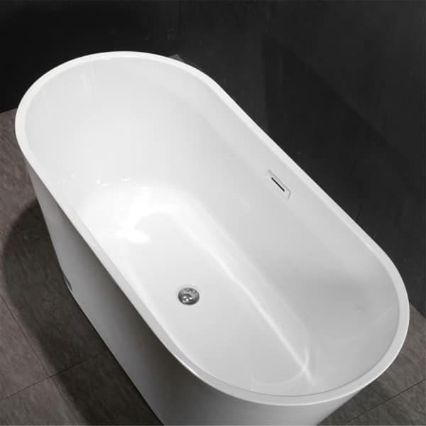 Acrylic Oval Shape Freestanding Bathtub Chrome Overflow Pop Up Drain ...