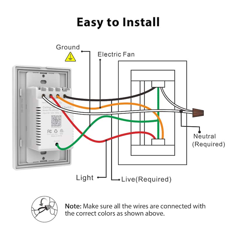 LOCUS Smart Switch, 2 in 1 Fan Speed Control and Light Dimmer Switch ...