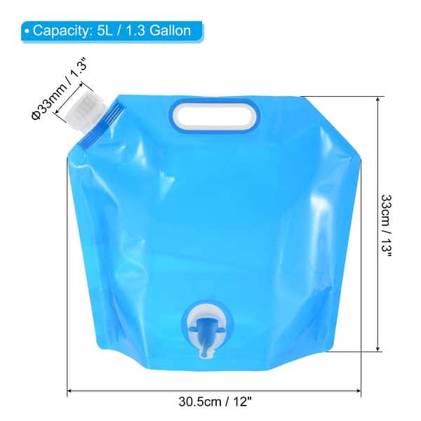 5L Collapsible Water Container Bag with Spigot PE Folding Water Jug ...