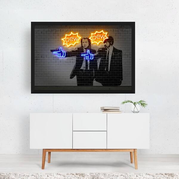 Pew pew Digital Neon Pulp Fiction Street Art Urban Art Print/Poster ...