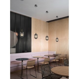 PageOne Lighting Century 3.31 pound Satin Dark Gray Smoke LED Pendant ...