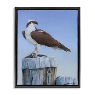 Stupell Harbor Master Bird Perched Framed Floater Canvas Wall Art ...