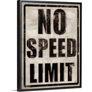 "No Speed Limit" Black Float Frame Canvas Art - Multi - Bed Bath ...
