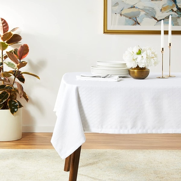 Violet Linen European Novelties Ribbed Striped Pattern Tablecloth - Bed ...