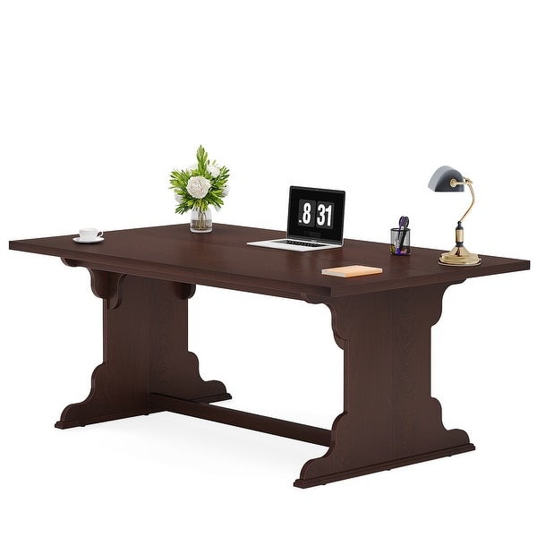 Modern 63'' Executive Computer Desk for Home Office, Simple Rectangular ...