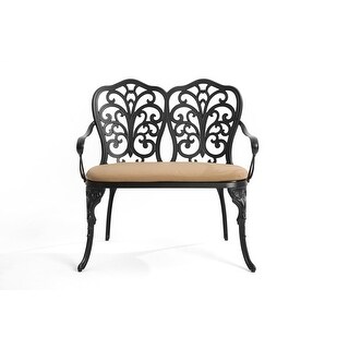 Safe and Sturdy Design Cast Aluminum Patio Outdoor Bench with Removable ...