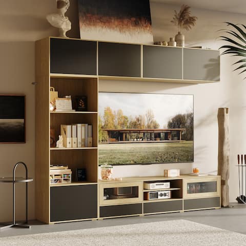 Entertainment Center for 70 Inch TV, Large Media Console with Storage ...