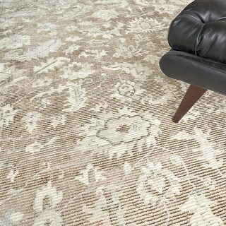 EXQUISITE RUGS Tuscany Hand-loomed Wool/Bamboo Silk Brown Area Rug ...