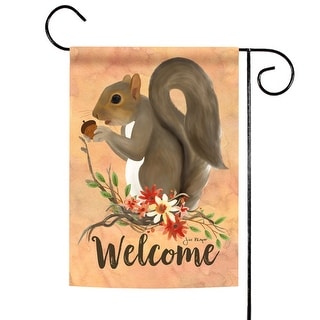 Brown White Squirrel Welcome Outdoor Double Sided Flag 18"x12.5" - Bed ...
