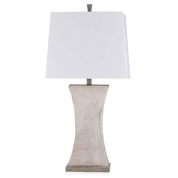 StyleCraft Asher - Linear Embossed Resin Table Lamp - Bed Bath & Beyond - 37290039