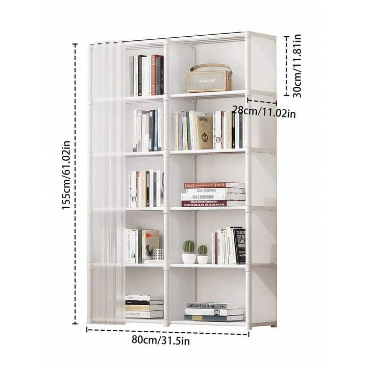 Freestanding Display Cube Bookshelf,Double Row Multi-purpose Storage ...