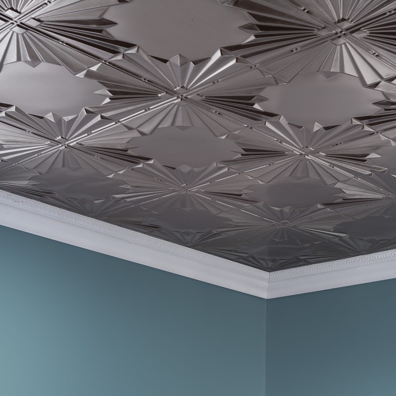 FASÄDE Art Deco Decorative Vinyl 2ft x 4ft Glue Up Ceiling Panel in ...