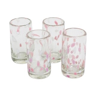 Novica Handmade Party Pink Recycled Glass Shot Glasses (Set Of 4) - Bed ...