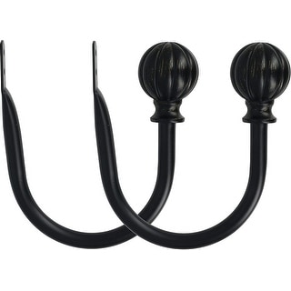 MERIVILLE Set of 2 Decorative Fluted Ball End Window Curtain Holdbacks ...