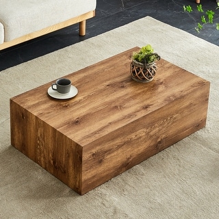 Modern MDF Coffee Table with Wood Texture Pattern - Bed Bath & Beyond ...
