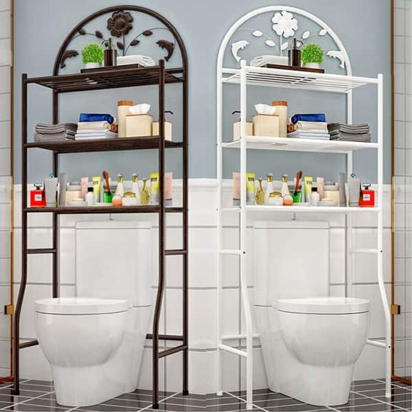 Free Standing 3-Tier Over The Toilet Storage Rack Bathroom Shelves ...