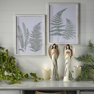 14"Resin Wild Fern Leaf Angel Set of 2 - Bed Bath & Beyond - 42575736