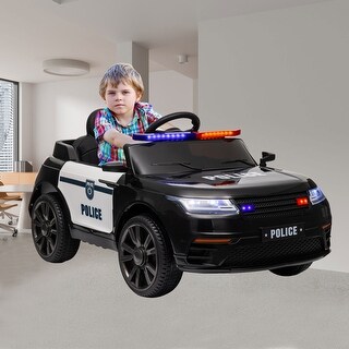 12V Kids Police Car Electric Ride On Car, Battery Powered with Remote ...