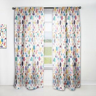 Designart 'Retro Abstract Circular I' Mid-CenturyCurtain Single Panel ...