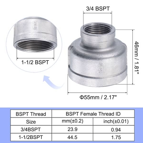 Female Thread Stainless Steel Reducer Pipe Fitting Coupling Connector ...