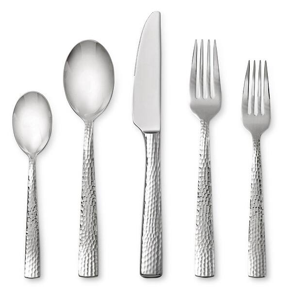 20 Piece Set - Silver Premium Stainless Steel Flatware Set - Bed Bath ...