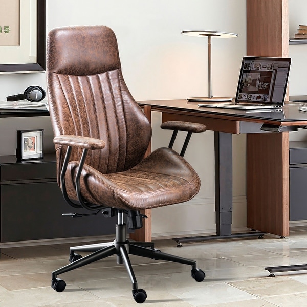 OVIOS Suede Fabric Ergonomic Office Chair High Back Lumbar Support On Sale Bed Bath Beyond 30234960