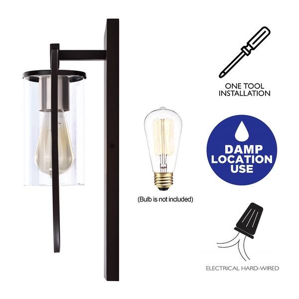 1 Light Oil Rubbed Bronze Indoor Wall Sconce With Clear Glass Shade