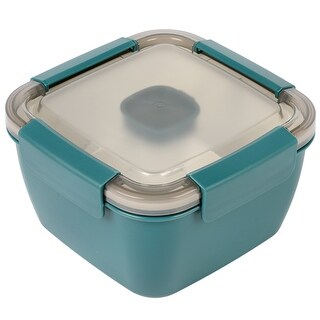 Spice by Tia Mowry Spicy Thyme Lunch Box Container with Spork in Teal ...