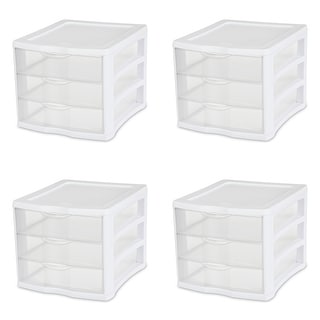 STERILITE 3 Drawer Storage Units, Clear - Case of 4 - Bed Bath & Beyond ...