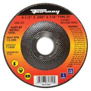 Forney 71800 Cut-Off Wheel 4-1/2"x0.090"x7/8", Steel - Bed Bath ...