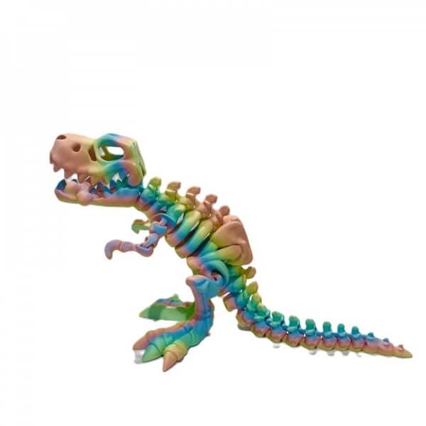 3D Printed Rainbow Colors T Rex Skeleton Figurine - Bed Bath & Beyond ...