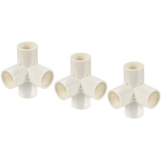 0.98inch Pipe Fitting, 3Pcs Splitter Duct 4 ways Hose Connector - White ...