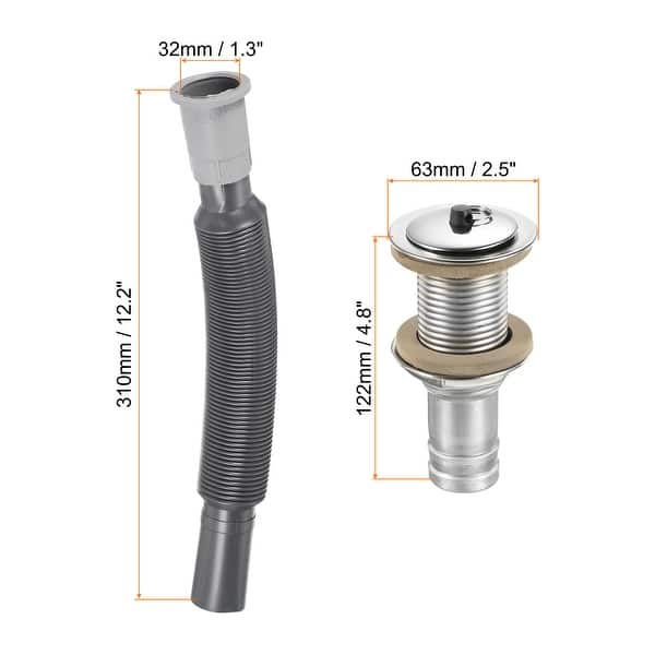 2 Set Floor Drainer Seal Plug Style Sink Strainer Drain Valve - Silver ...